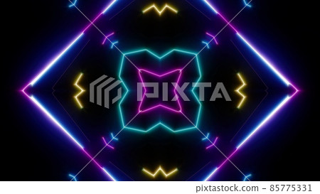 Glowing Concert Neon VJ Light Background - Stock Illustration [85775331 ...