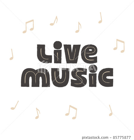 Live music sign with , lettering for live music... - Stock Illustration ...