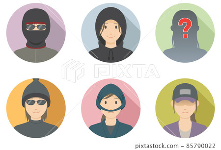 Person icon_suspicious person_female - Stock Illustration [85790022 ...
