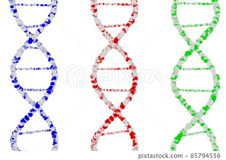 Image of double helix-blue + red + green - Stock Illustration [85794556 ...