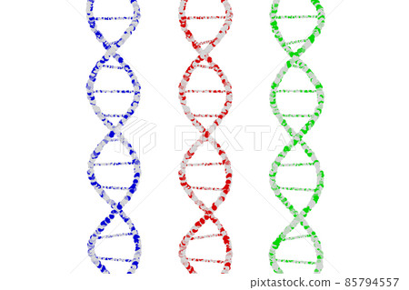 Image of double helix-blue + red + green - Stock Illustration [85794557 ...