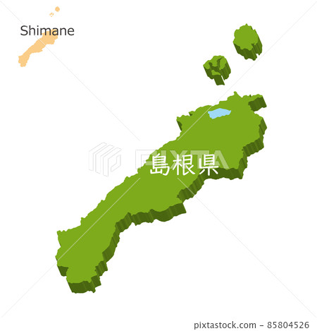Shimane prefecture map, vector illustration, icon - Stock Illustration ...
