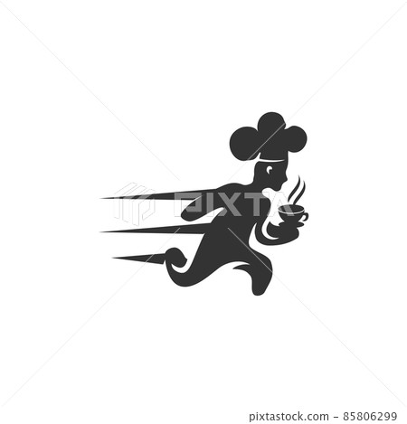 Coffee Delivery Chef Icon Illustration Brand... - Stock Illustration ...