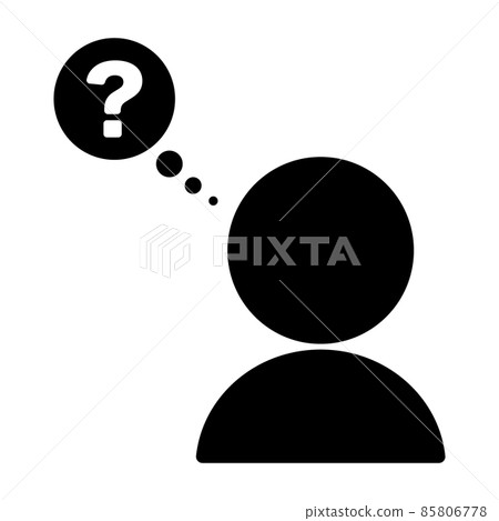 Person silhouette and question icon - Stock Illustration [85806778] - PIXTA