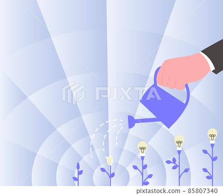 Hand Holding Water Can Watering Plants Growing... - Stock Illustration [85807340] - PIXTA