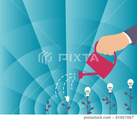 Hand Holding Water Can Watering Plants Growing... - Stock Illustration [85807867] - PIXTA