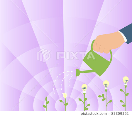 Hand Holding Water Can Watering Plants Growing... - Stock Illustration [85809361] - PIXTA