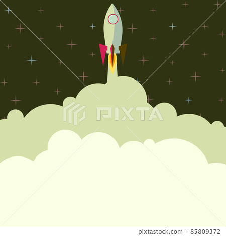 Rocket Ship Launching Fast Straight Up To The... - Stock Illustration ...