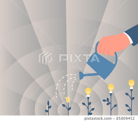 Hand Holding Water Can Watering Plants Growing... - Stock Illustration [85809452] - PIXTA