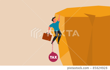 Income tax and business debt taxation. Worker... - Stock Illustration ...