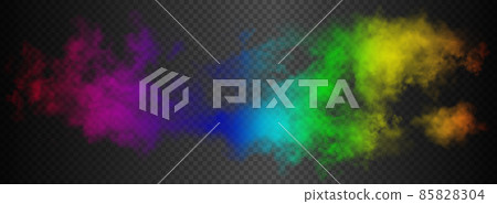 One colorful long side rainbow smoke cloud of...-插圖素材 [85828304] - PIXTA圖庫