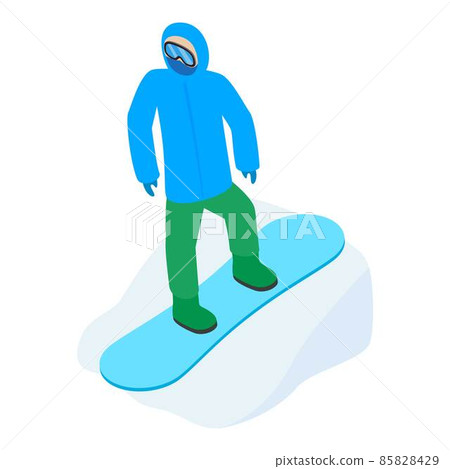 Snowboarder icon, isometric style - Stock Illustration [85828429] - PIXTA