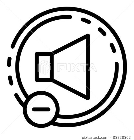 Volume down sign icon, outline style - Stock Illustration [85828502 ...