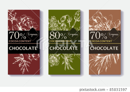 3 types of chocolate label templates with... - Stock Illustration ...