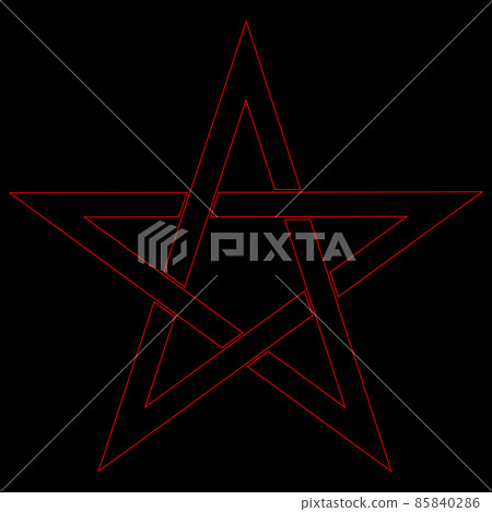 Pentagram or pentalpha or pentangle. dot work... - Stock Illustration ...