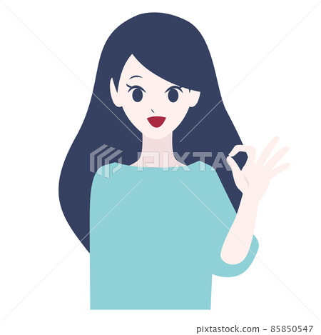 Female signing OK by hand - Stock Illustration [85850547] - PIXTA