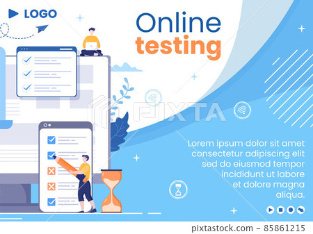 Online Testing Course Brochure Template Flat...-插圖素材 [85861215] - PIXTA圖庫