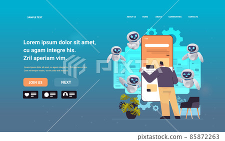 man and robot web developers creating program... - Stock Illustration [85872263] - PIXTA