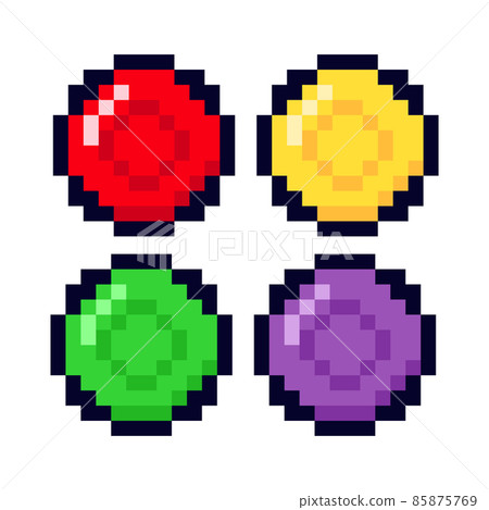 Pixel game element. Game pixel art magic items,... - Stock Illustration ...