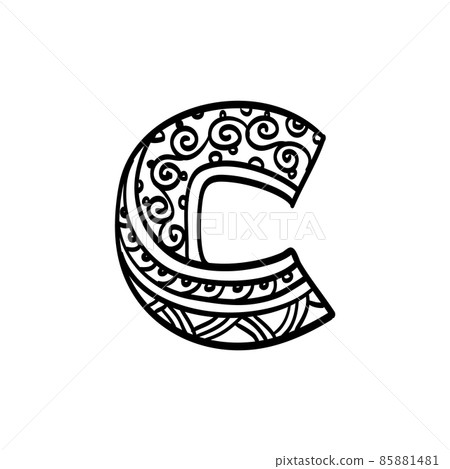 Vintage initial letter C. - Stock Illustration [85881481] - PIXTA