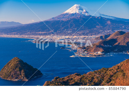 (Shizuoka Prefecture) Numazu coastline and Mt.... - Stock Photo ...