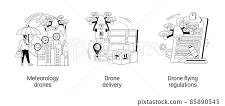 Autonomous aircraft use abstract concept vector... - Stock Illustration ...