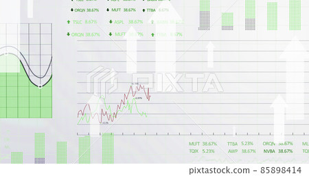 Image of arrows over financial data processing - Stock Illustration ...