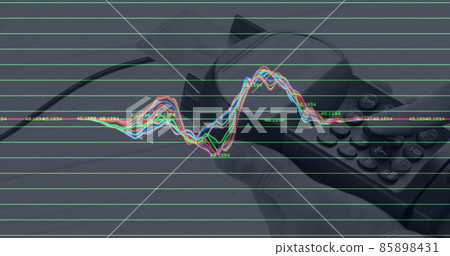 Image of financial data processing over payment... - Stock Illustration ...