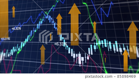 Image of arrows over financial data processing - Stock Illustration ...