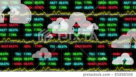 Image of arrows over financial data processing-插圖素材 [85898508] - PIXTA圖庫