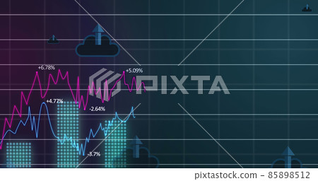 Image of arrows over financial data processing-插圖素材 [85898512] - PIXTA圖庫