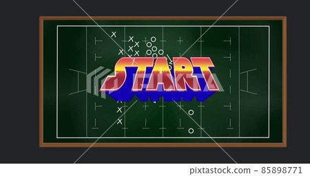 Image of start text over game plan on board-插圖素材 [85898771] - PIXTA圖庫