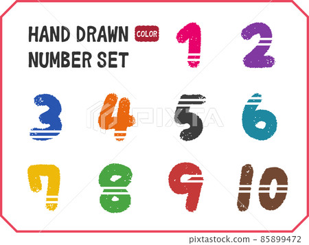 Hand-painted number icon decoration set - Stock Illustration [85899472 ...