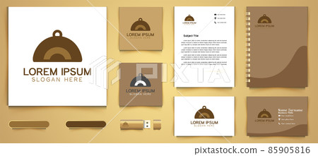 restaurant plate logo business branding package... - Stock Illustration ...