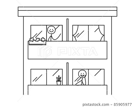 Simple stickman illustration set living in an... - Stock Illustration ...