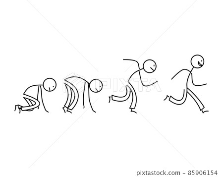 Simple stickman illustration set Start dash - Stock Illustration ...