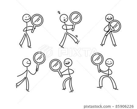 Simple stickman illustration set with... - Stock Illustration [85906226 ...