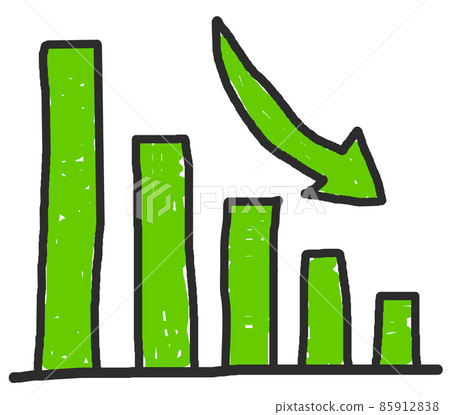 Hand-drawn style decreasing bar graph illustration - Stock Illustration ...