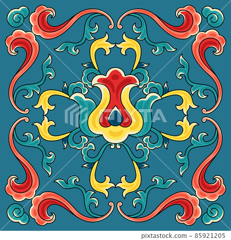 Chinese ceramic tile pattern. Oriental... - Stock Illustration ...