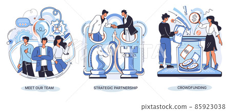 Meet our team, strategic partnership... - Stock Illustration [85923038 ...