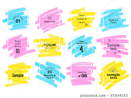 Handwritten highlighter frame set - Stock Illustration [85934583] - PIXTA