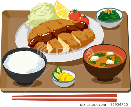 Tonkatsu set menu - Stock Illustration [85934730] - PIXTA