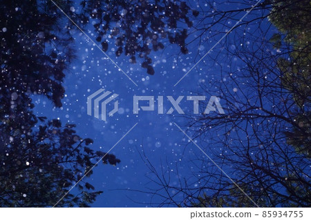Japanese landscape 1-1 on a cold night - Stock Illustration [85934755 ...