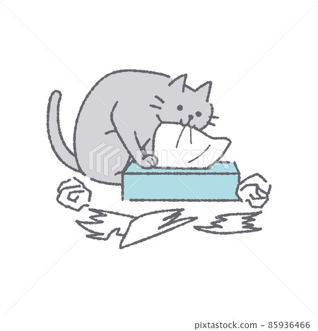 Cat that puts out tissue - Stock Illustration [85936466] - PIXTA