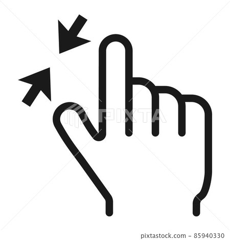 2 finger zoom out line icon, touch and hand... - Stock Illustration ...