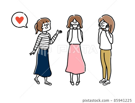 Illustration of women having a conversation - Stock Illustration ...