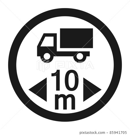 Maximum vehicle length sign line icon, Traffic... - Stock Illustration ...