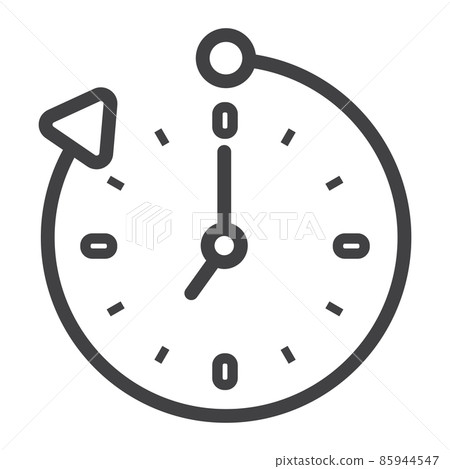 Overtime line icon, business and clock, vector... - Stock Illustration ...