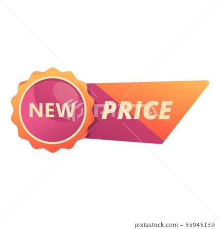 New price sticker icon cartoon vector. Sale tag - Stock Illustration ...