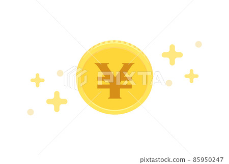 Japanese currency ¥ Marked coins / coins-Simple... - Stock Illustration ...
